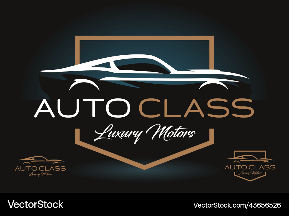 Luxury classic car logo emblem Royalty Free Vector Image