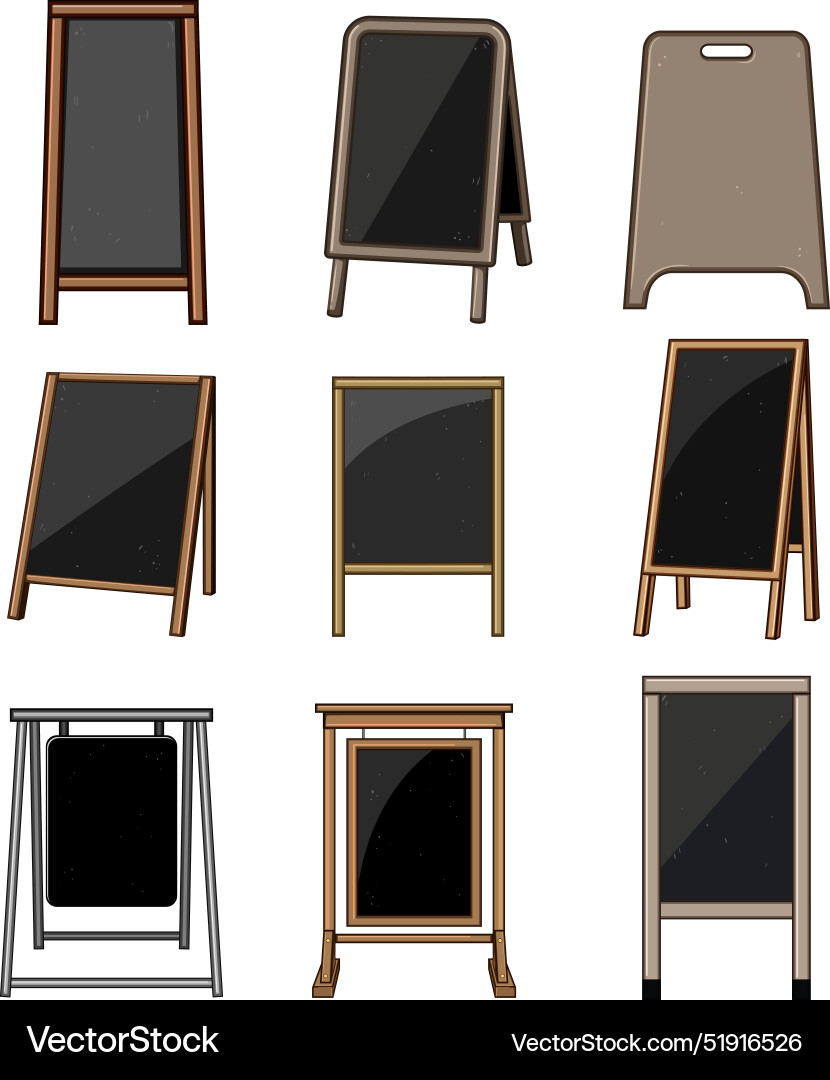 Outdoor chalkboard set cartoon Royalty Free Vector Image