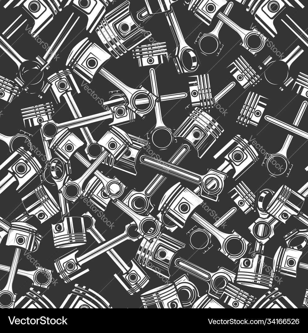 Seamless pattern with automobile pistons Vector Image