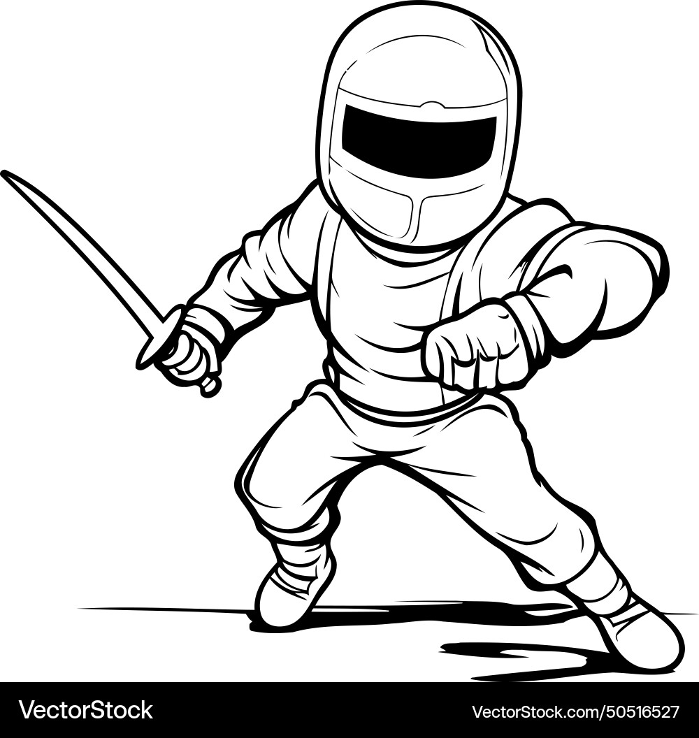 A ninja with sword on white background Royalty Free Vector