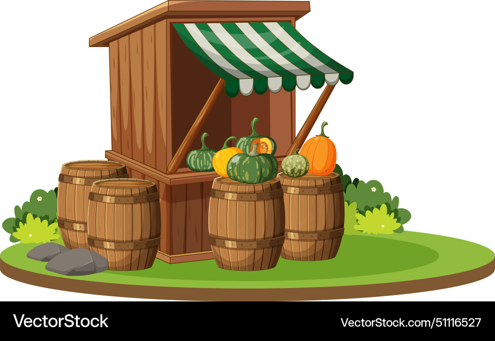 A wooden farm stand Royalty Free Vector Image - VectorStock