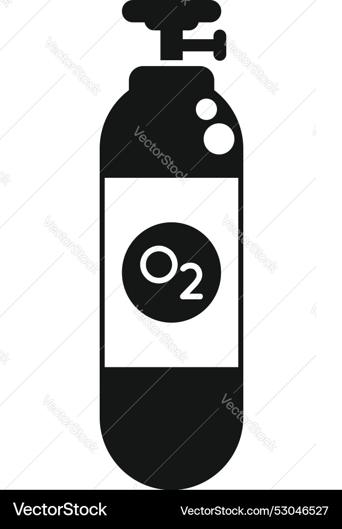 Black oxygen tank icon representing medical Vector Image