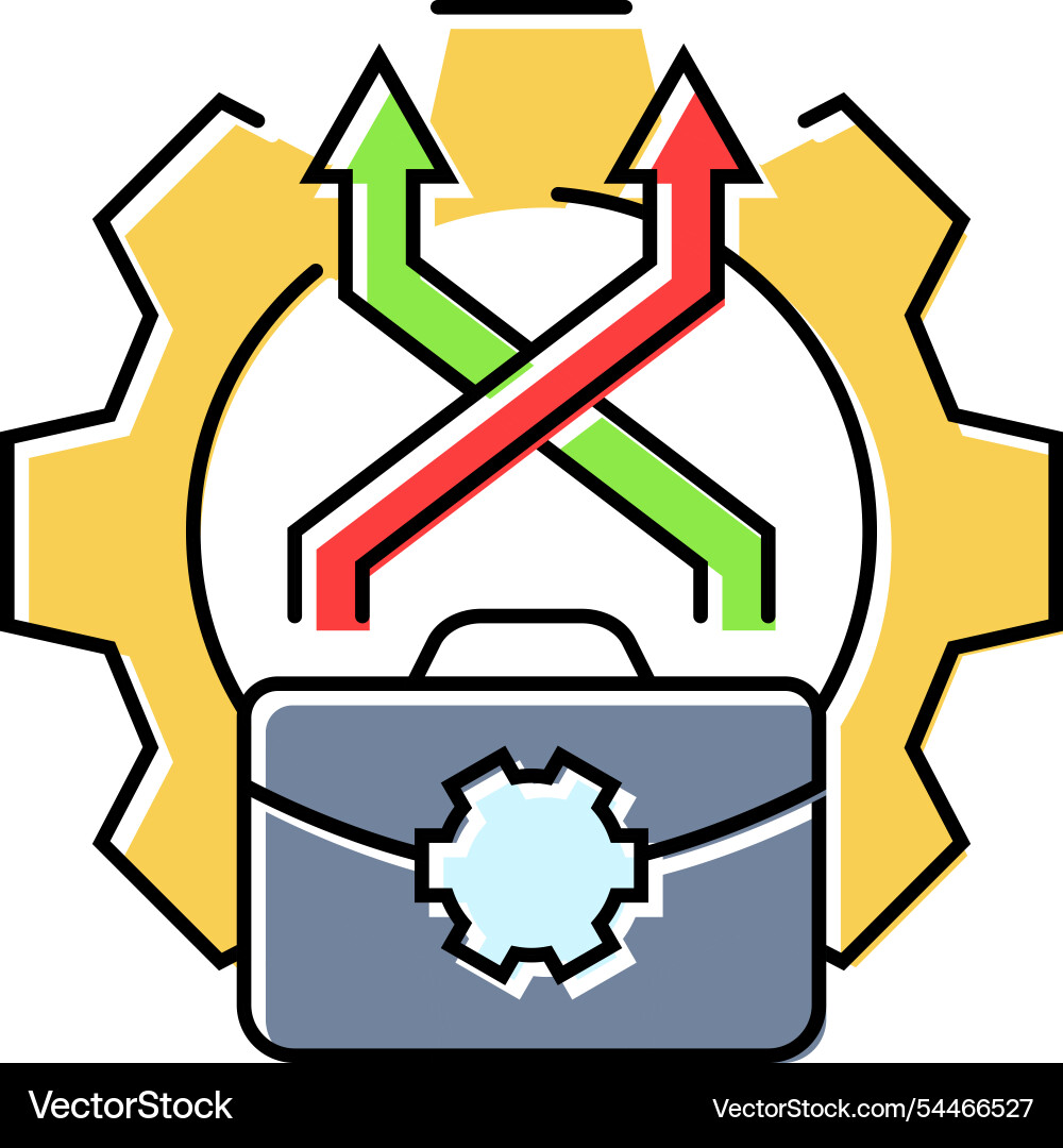 Change management business process color icon Vector Image