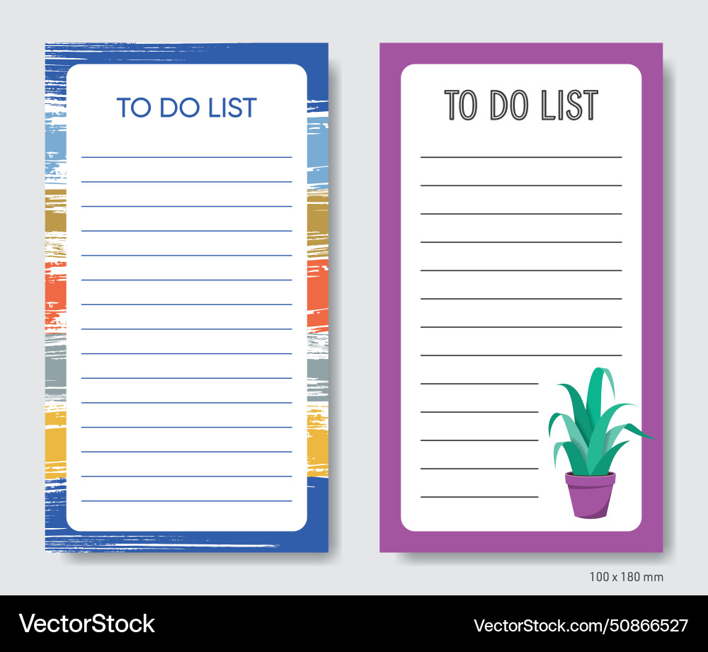 Creative to do list set Royalty Free Vector Image
