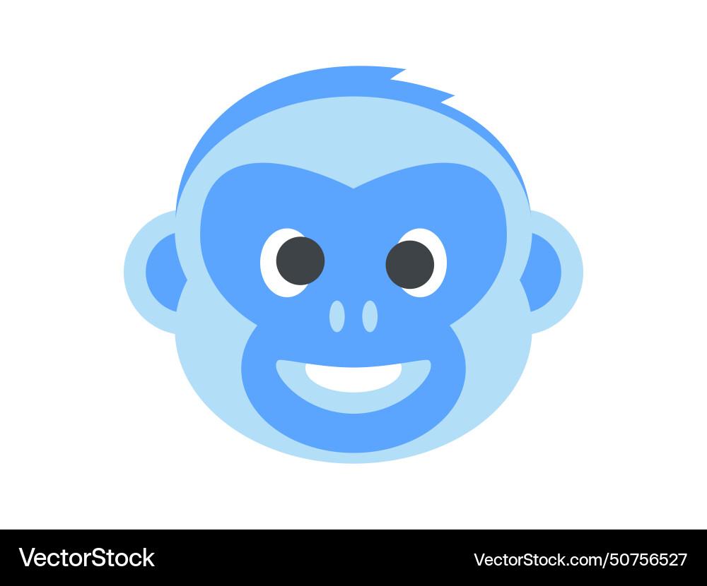 Flat monkey face design Royalty Free Vector Image