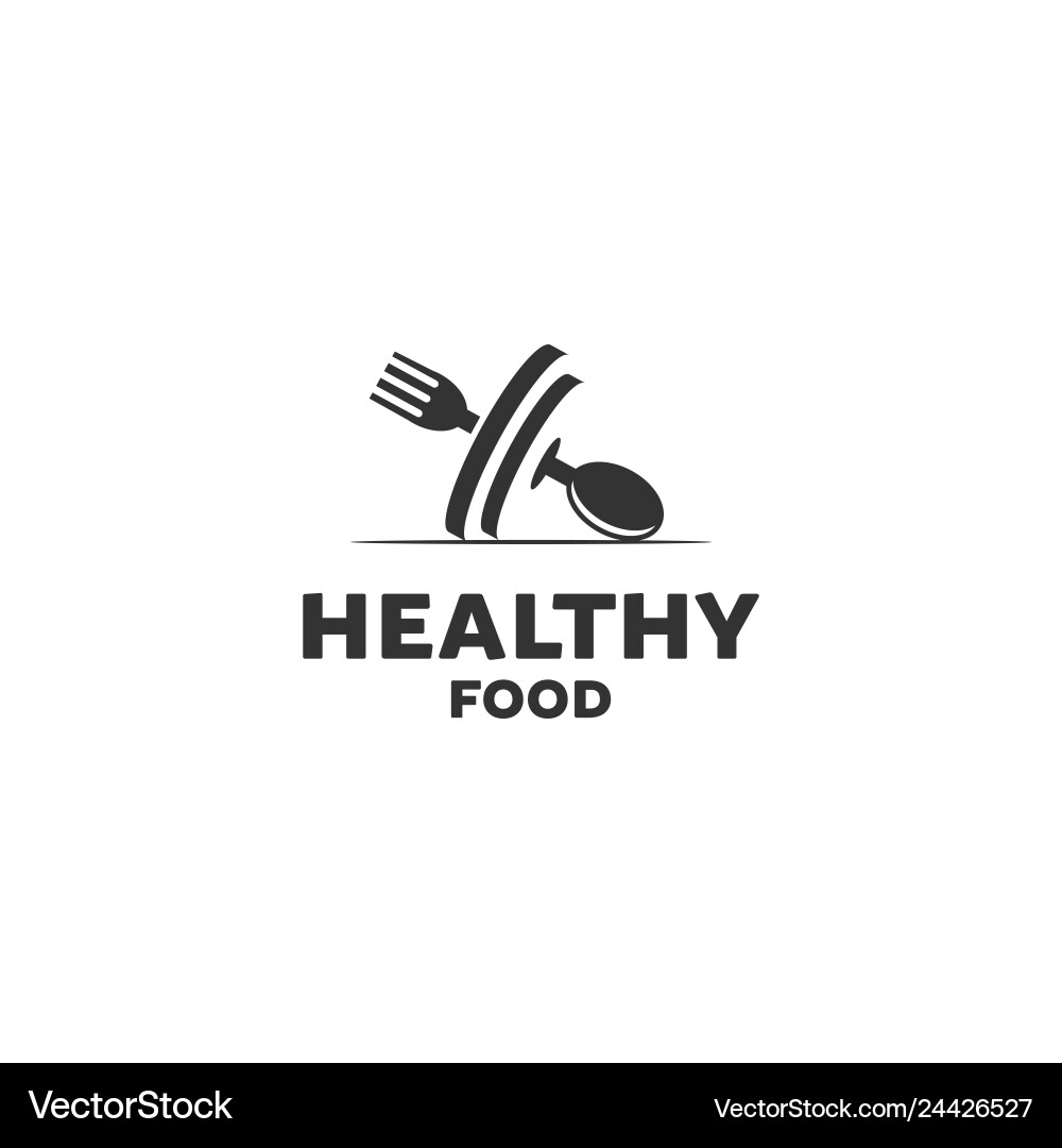 Healthy food logo designs Royalty Free Vector Image