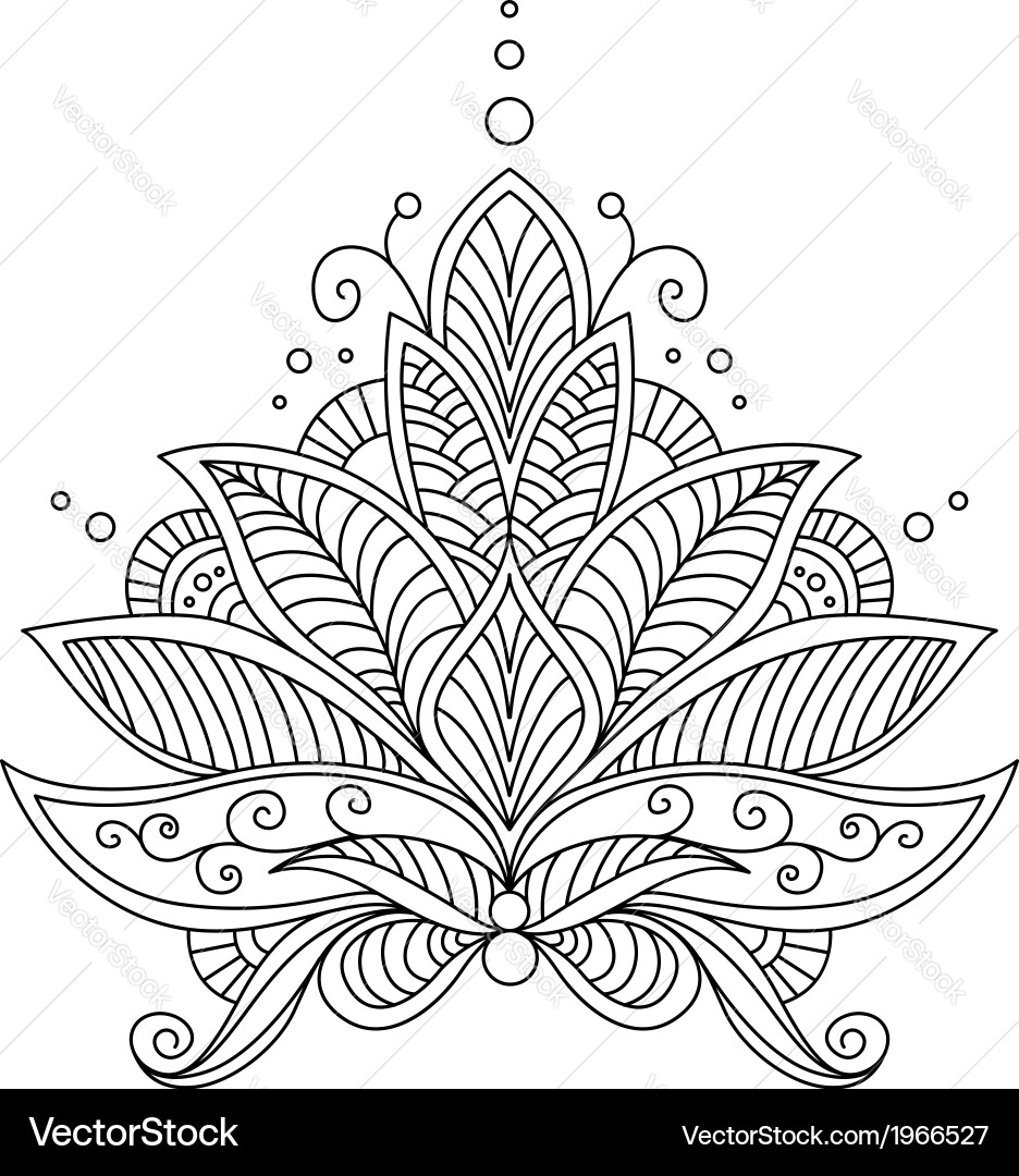Intricate delicate floral design motif Royalty Free Vector