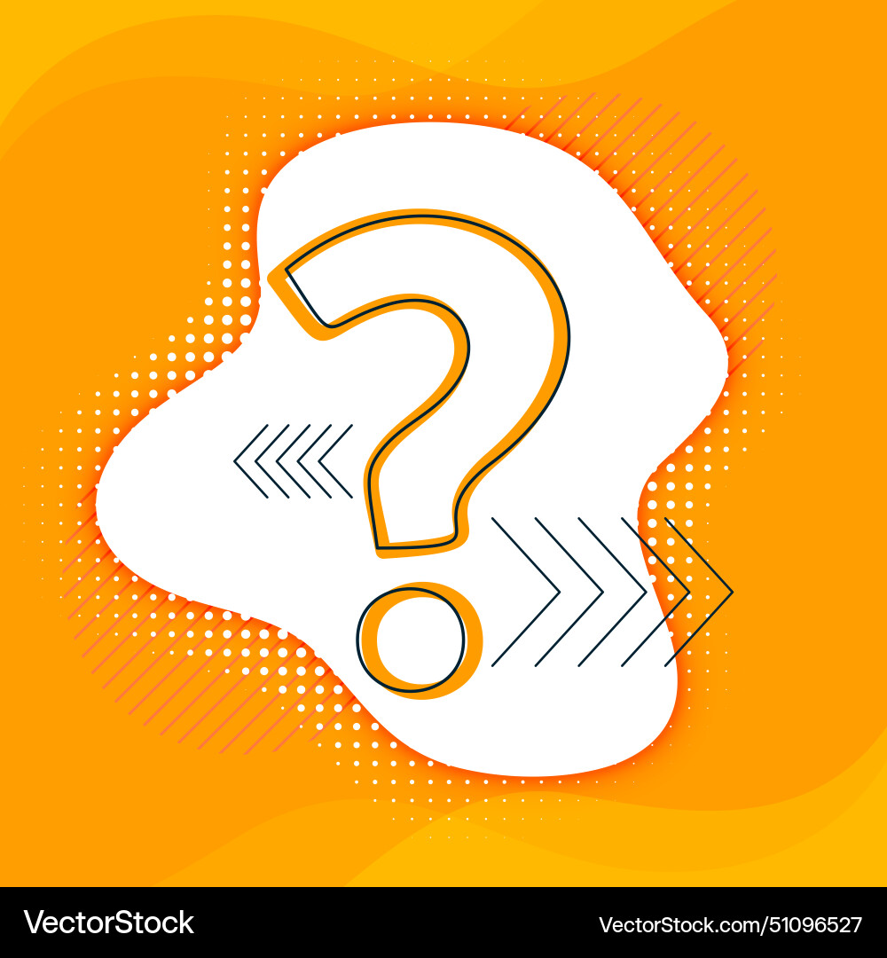 Modern question mark sign yellow background Vector Image