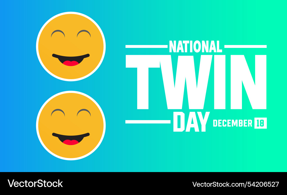 National twins day is observed every year Vector Image