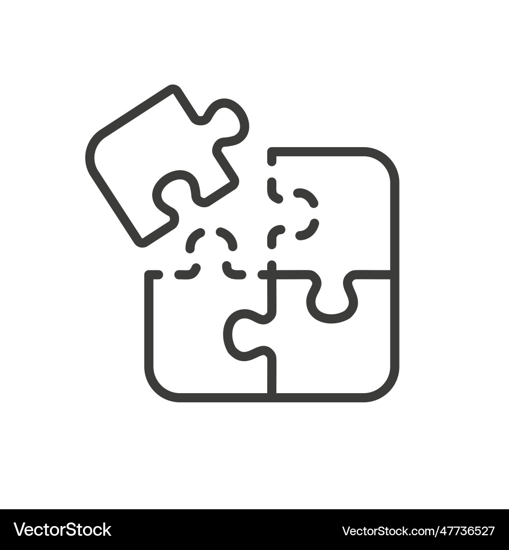 Puzzle icon on white Royalty Free Vector Image