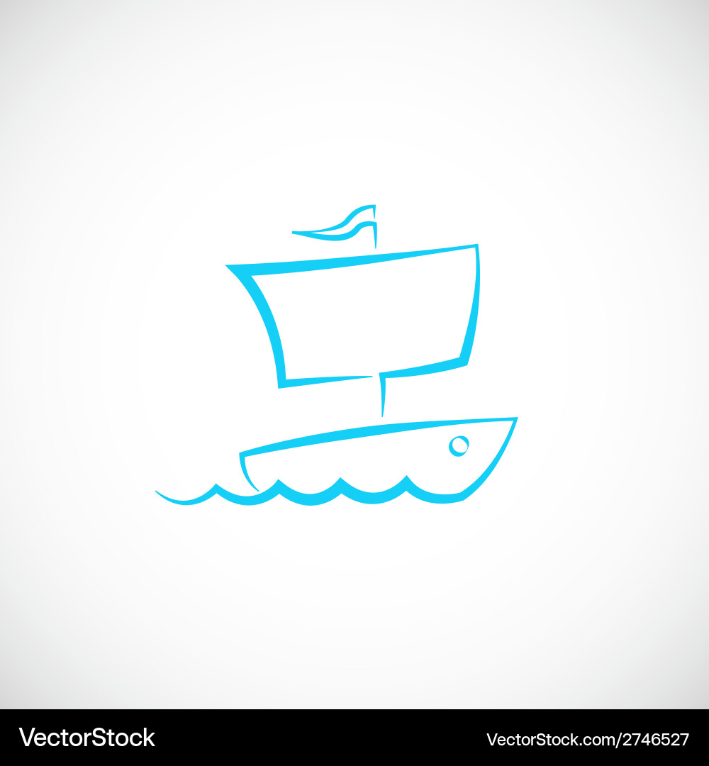 Sailing boat hand drawn symbol icon or logo Vector Image