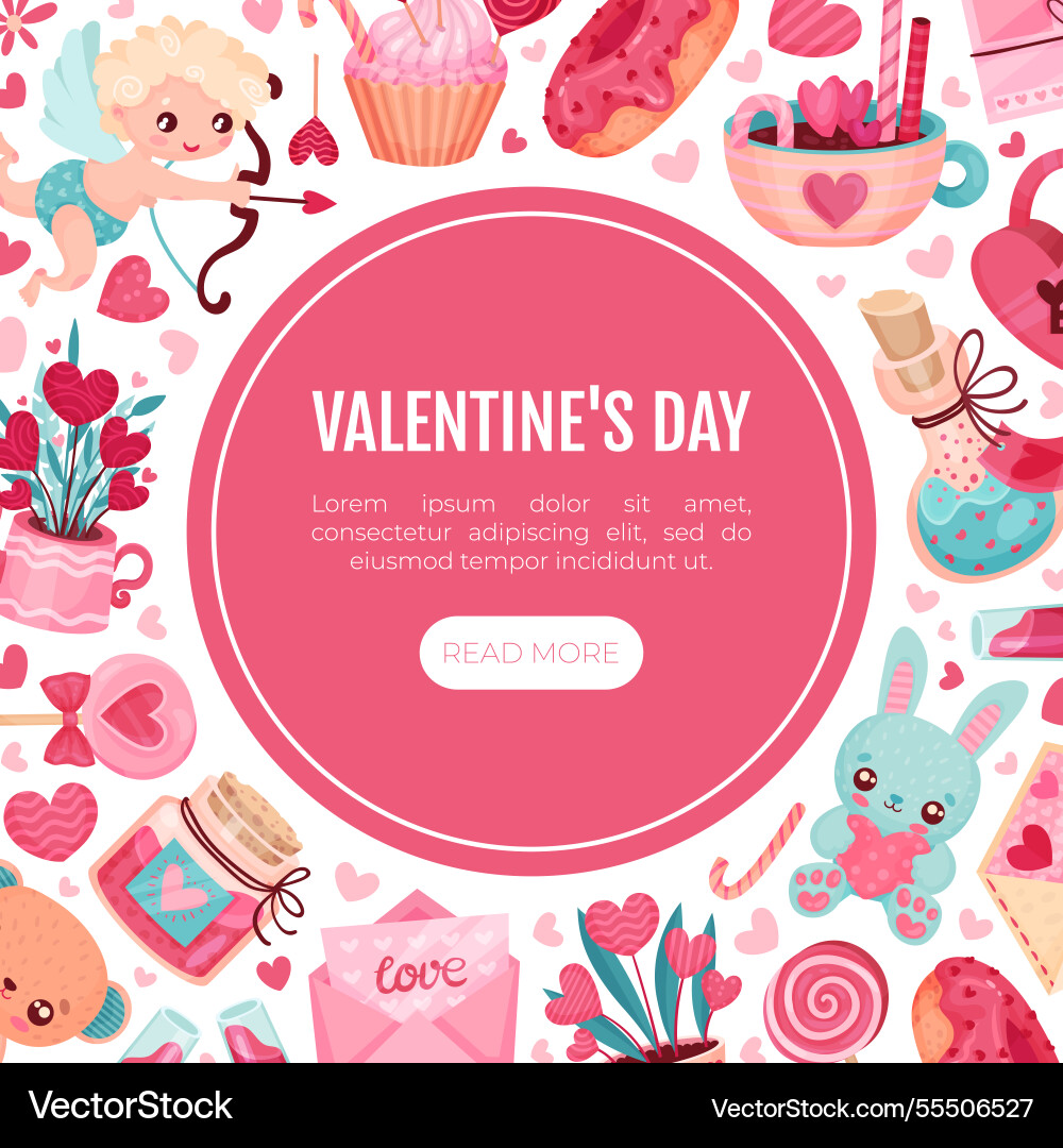 Valentines day symbol and attribute with heart Vector Image
