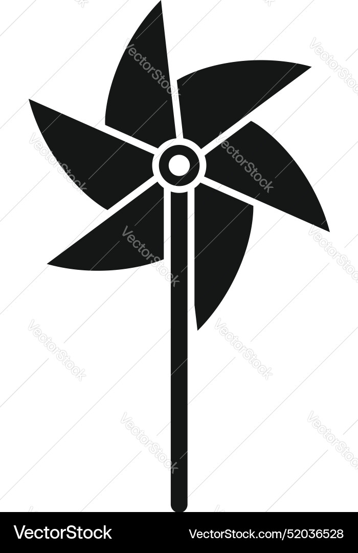 Black pinwheel toy spinning with wind blowing Vector Image