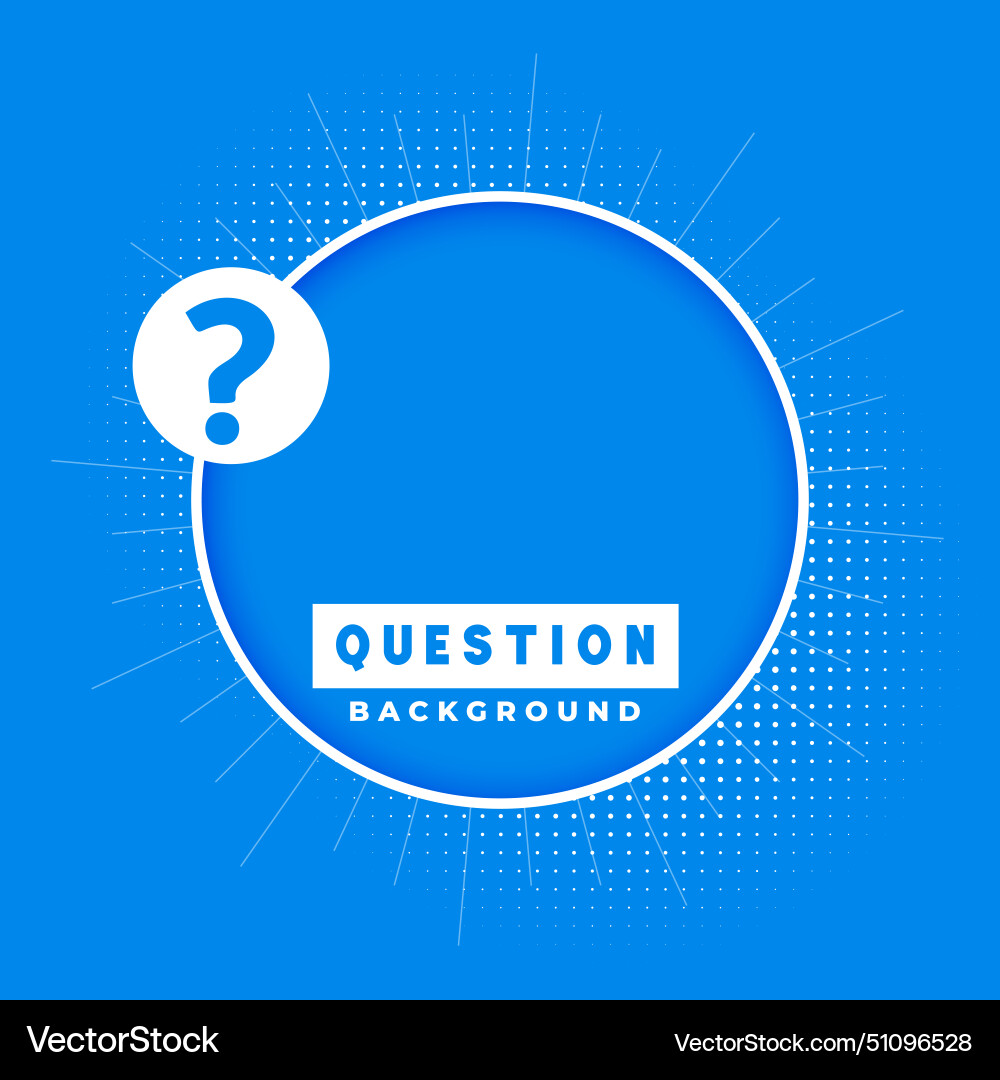 Creative question mark symbol blue background Vector Image