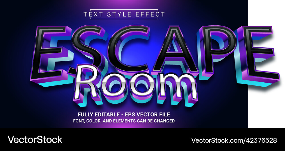 Escape room text style effect editable graphic Vector Image