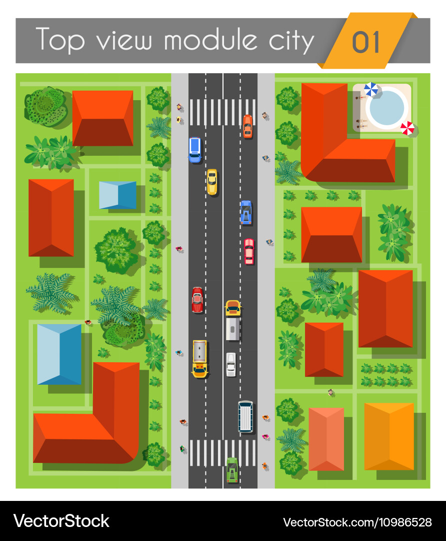 Highway road section Royalty Free Vector Image