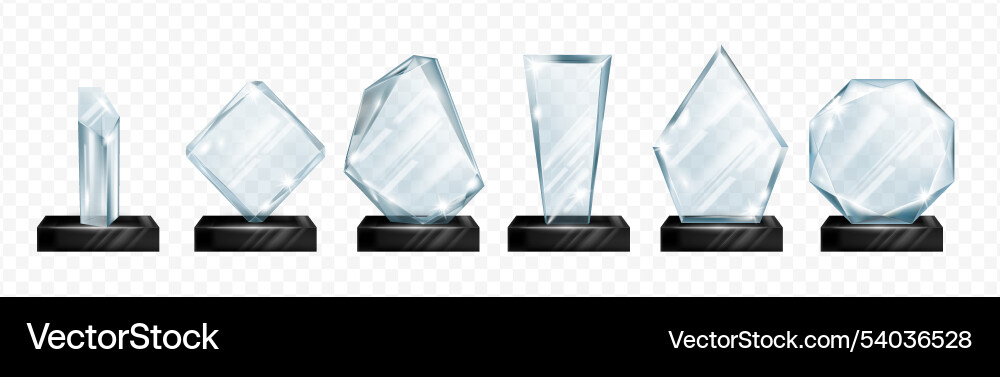Plexiglass trophy glass awards for winners Vector Image