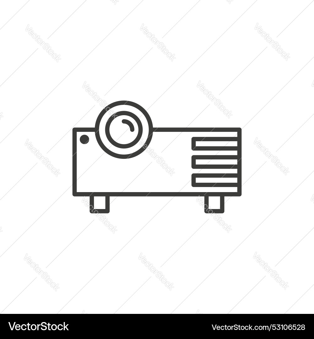 Projector line icon isolated on white background Vector Image