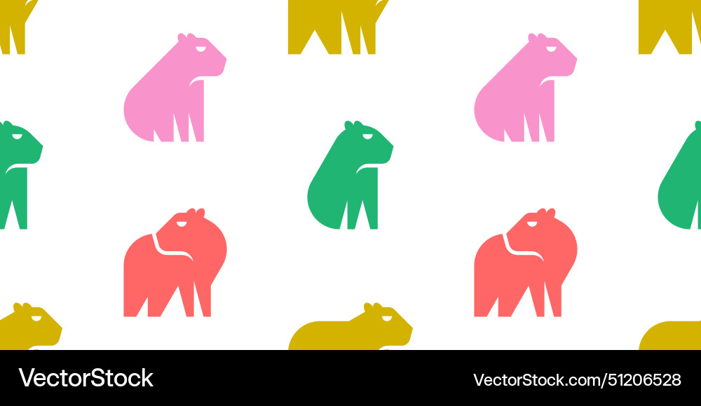 Seamless pattern with capybaras Royalty Free Vector Image