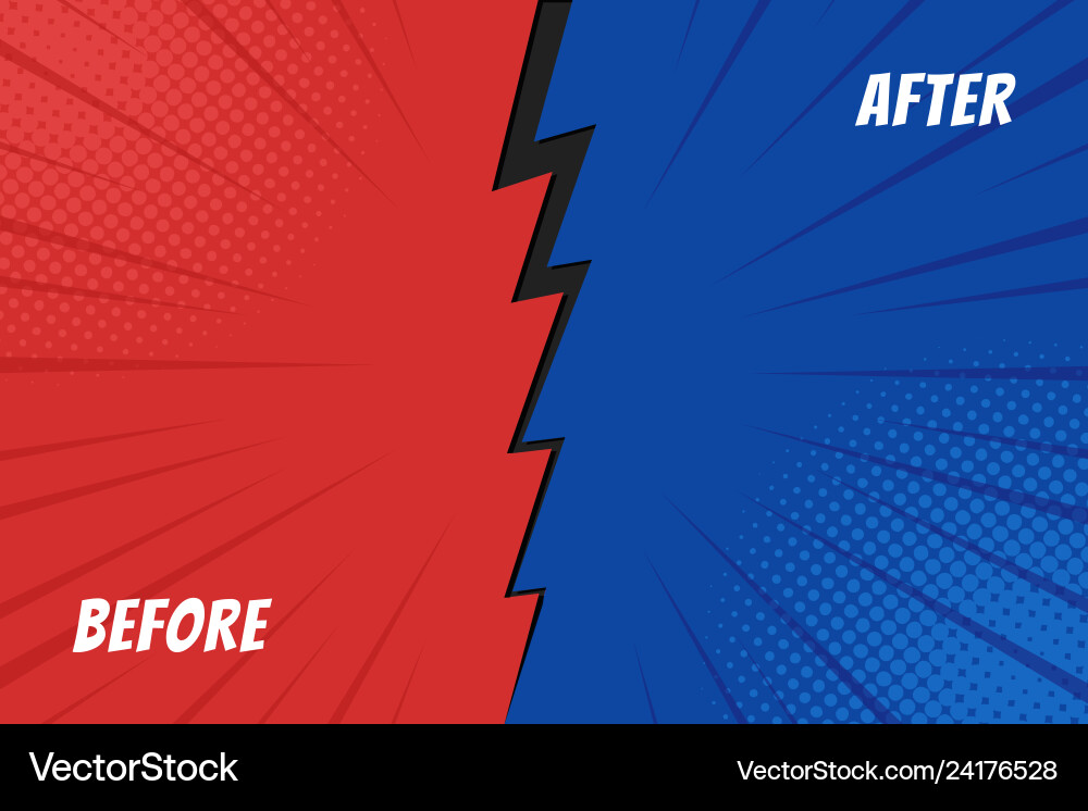 Template before and after background comparison Vector Image