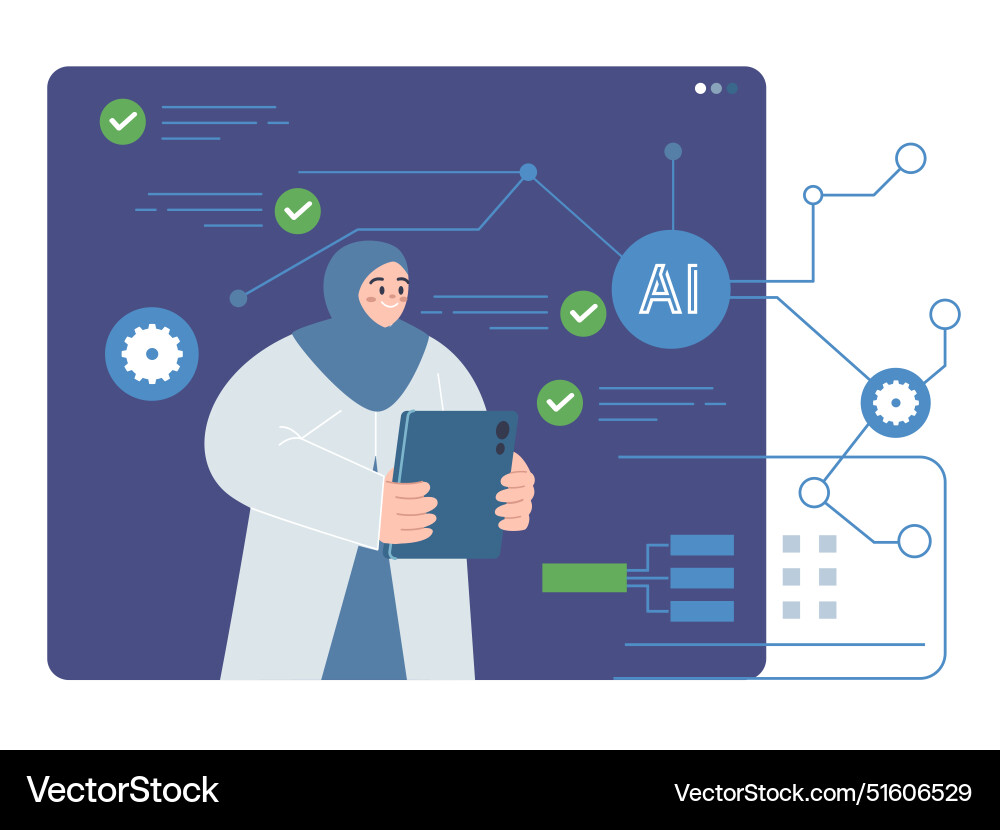 Ai scientist do research for artificial Royalty Free Vector