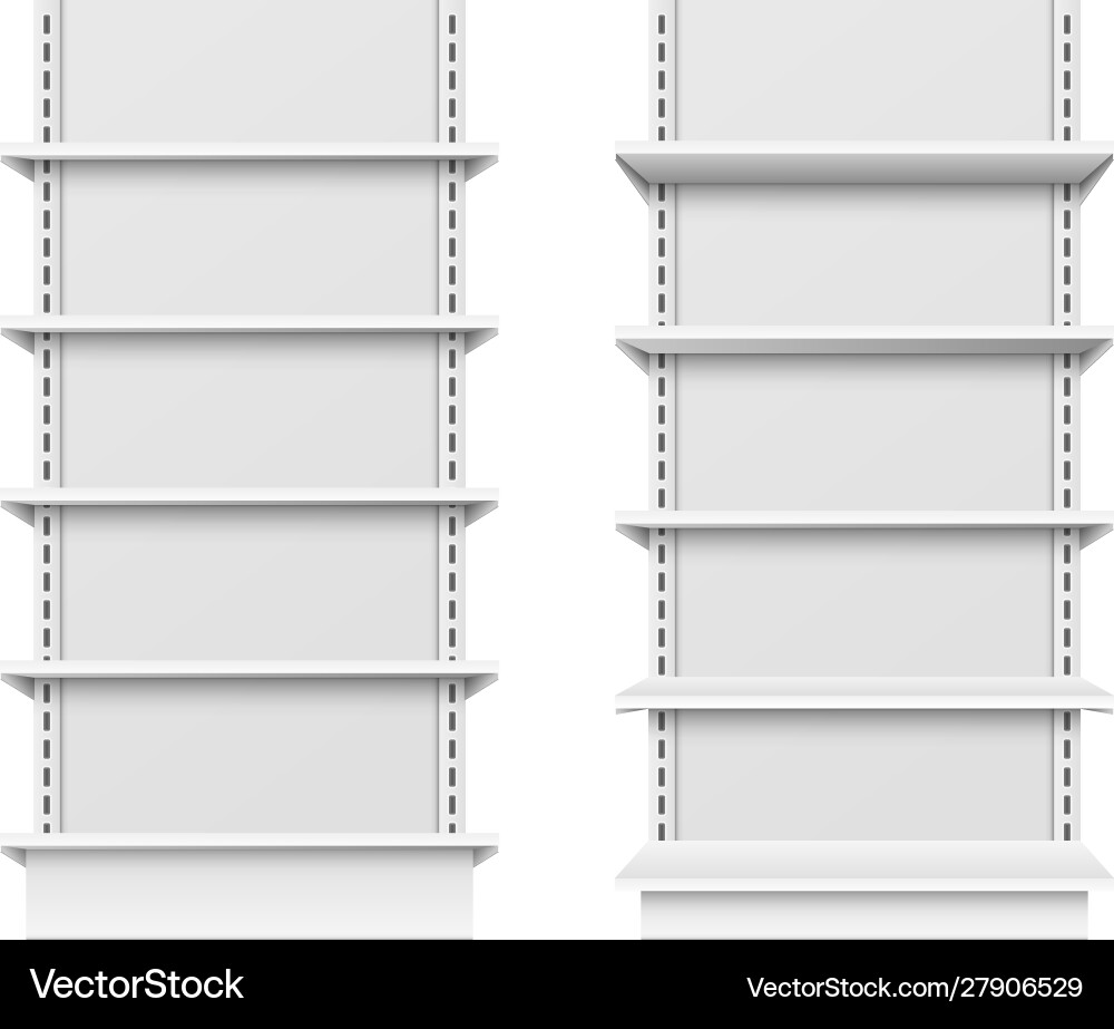 Empty store shelves blank retail shelf design Vector Image