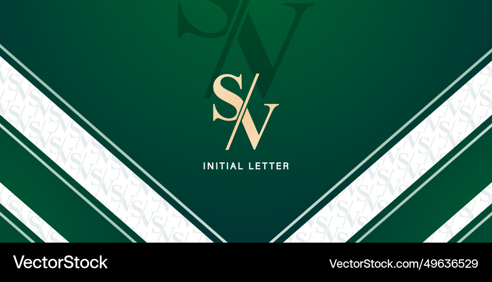 Lettering sv with a pattern in green backgrounds Vector Image