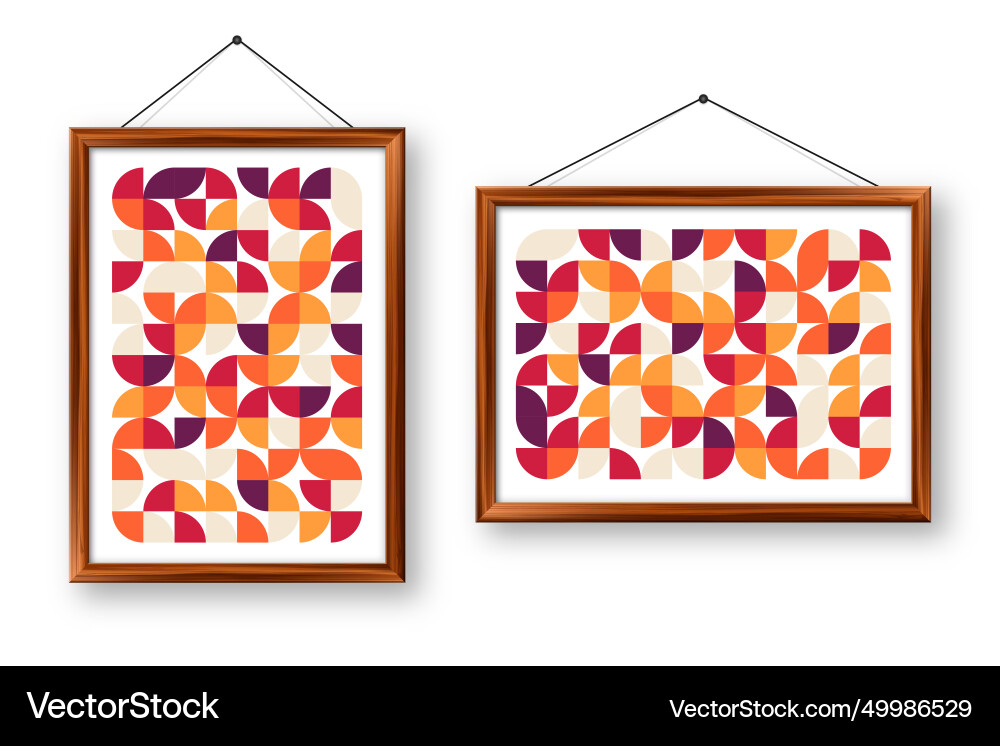 Picture frame with geometric trendy pattern Vector Image