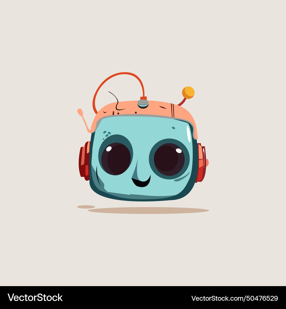 Robot head for minimal t-shirt design Royalty Free Vector