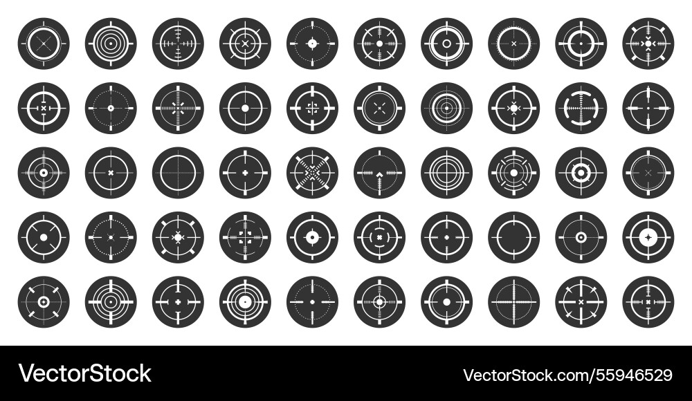 Round sniper rifle sights weapon optical scope Vector Image