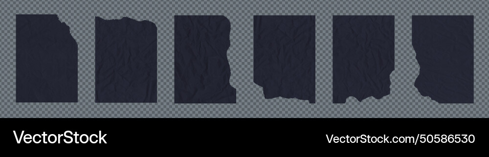 Black grunge jagged vertical rectangle frames set Vector Image