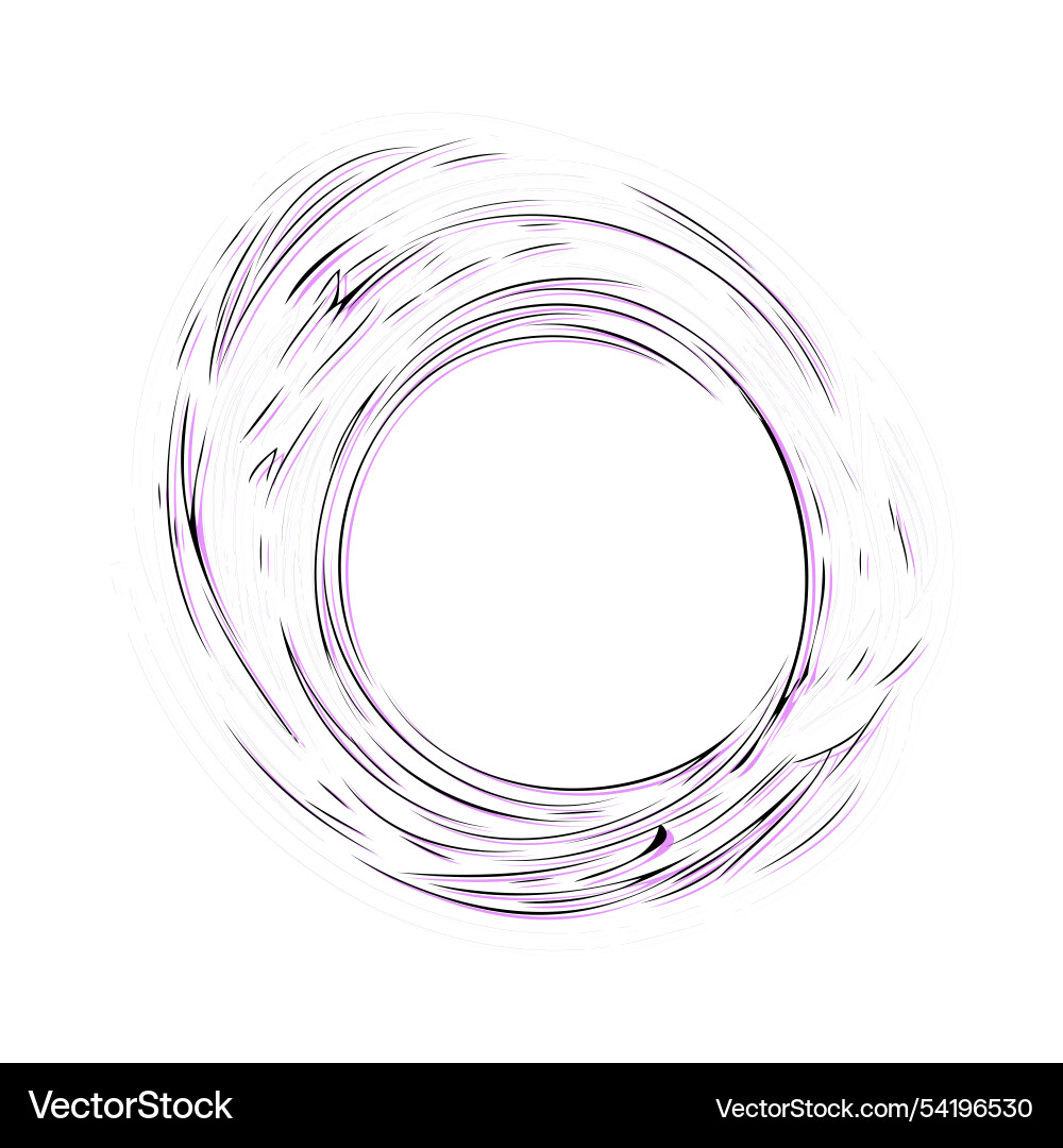 Black hole outline sketch purple Royalty Free Vector Image