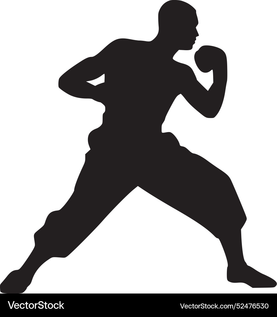 Boxing - black and white Royalty Free Vector Image