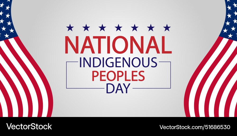 Celebrating indigenous peoples day with chic text Vector Image