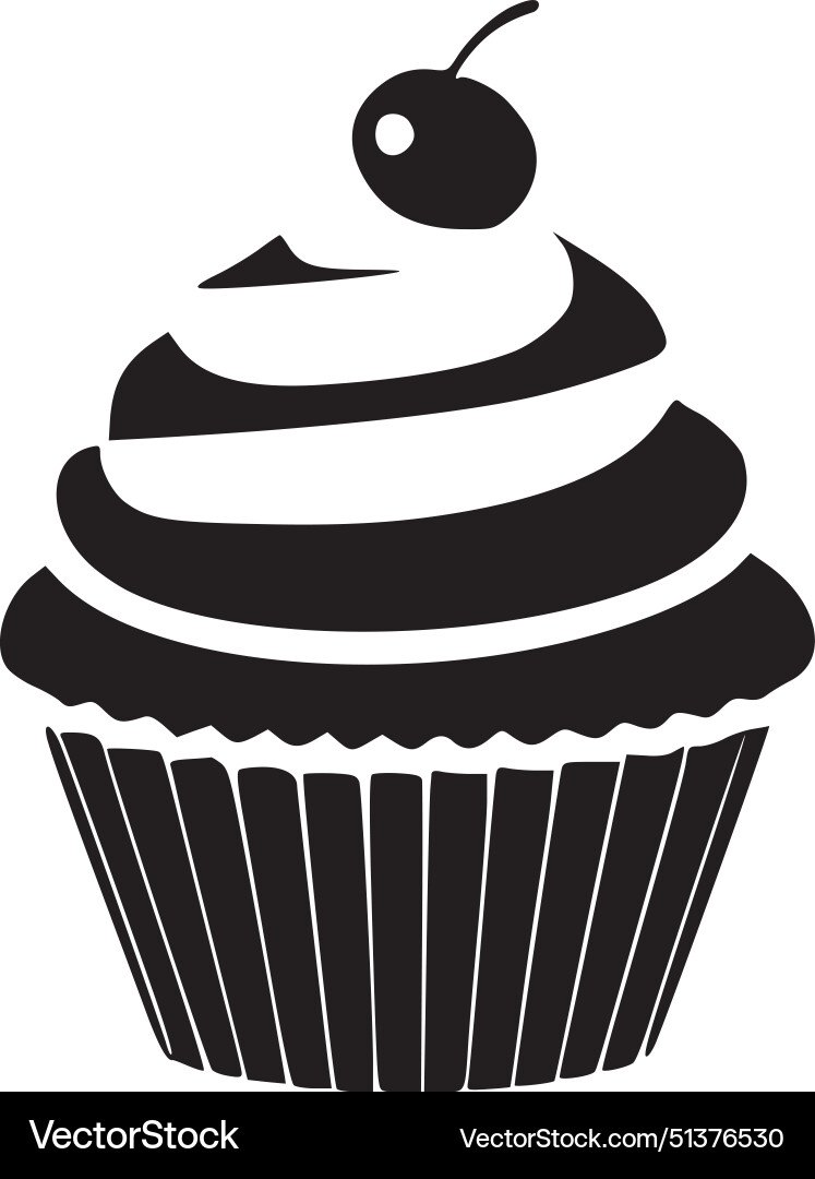 Cupcake - minimalist and simple silhouette Vector Image
