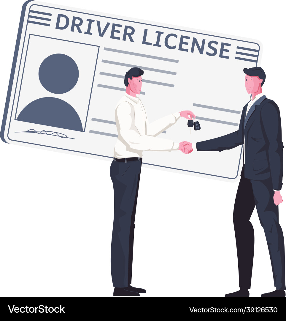 Driver license composition Royalty Free Vector Image