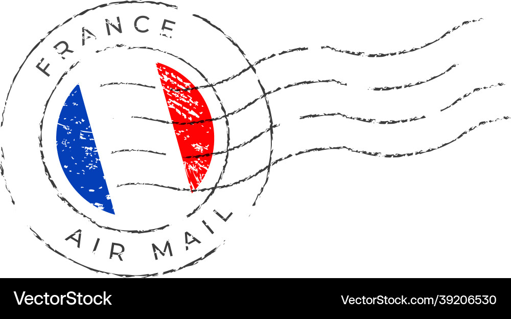 France postage mark national flag stamp Royalty Free Vector