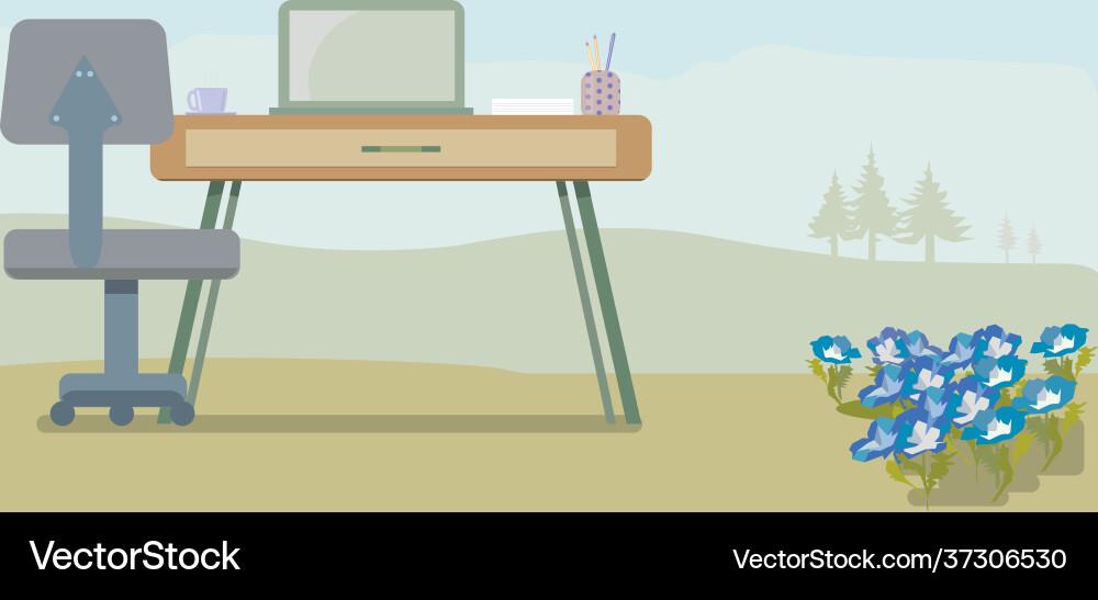 Home office - working space outside Royalty Free Vector