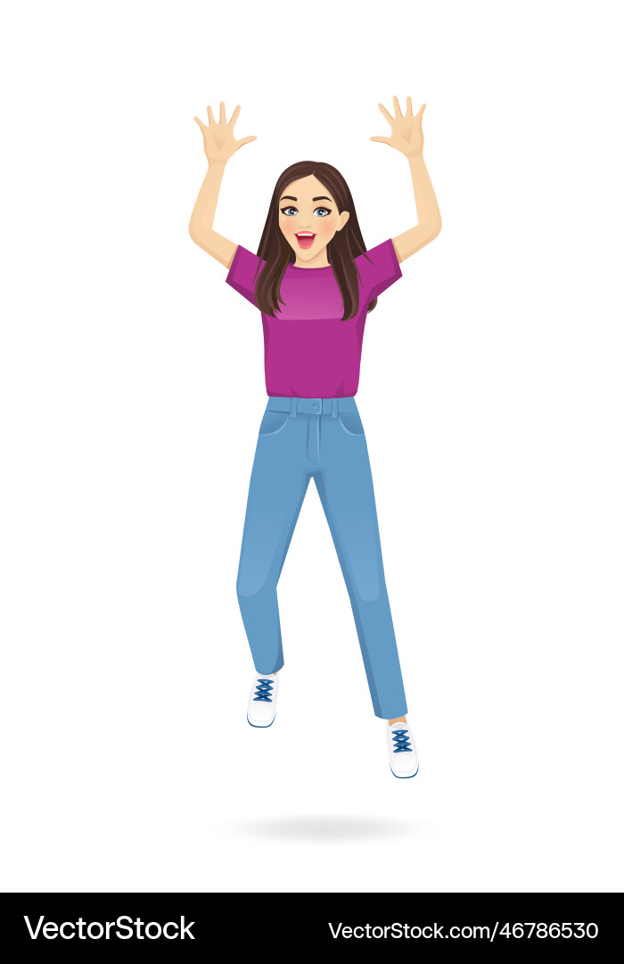 Jumping woman Royalty Free Vector Image - VectorStock