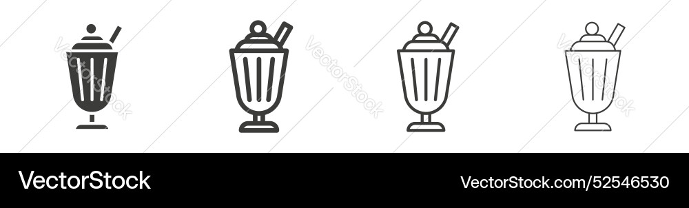 Milkshake icon set on white background Royalty Free Vector