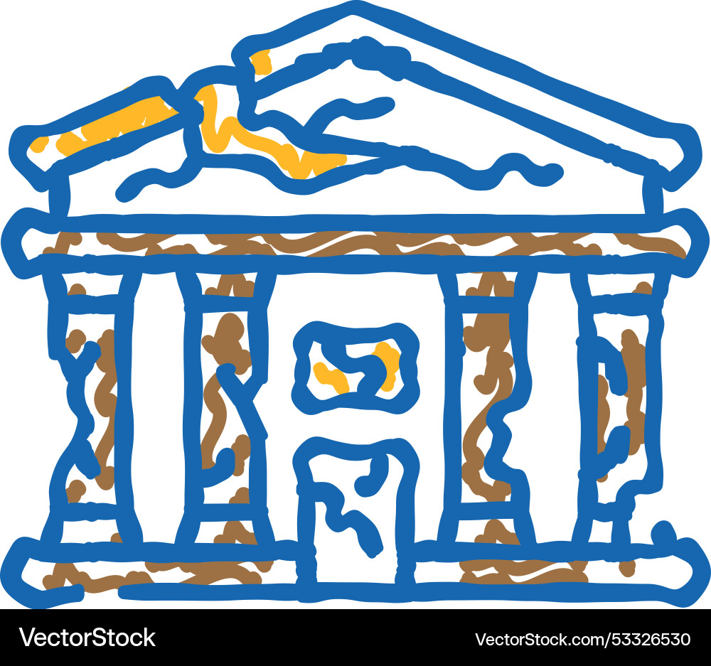 Public bank building icon doodle Royalty Free Vector Image