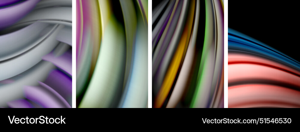 Rainbow style fluid color wave line background Vector Image