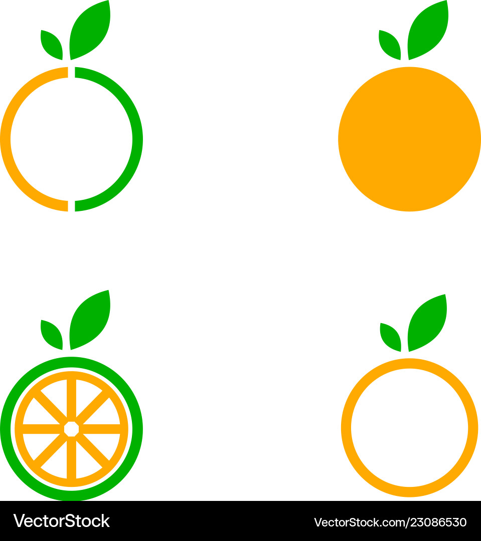 Set of orange logo design icon Royalty Free Vector Image
