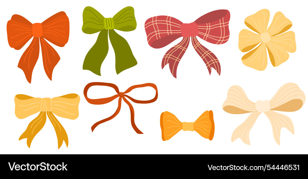 2511 bow set Royalty Free Vector Image - VectorStock