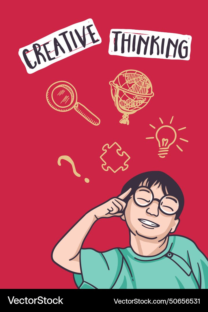 Concept for kids creative thinking Royalty Free Vector Image