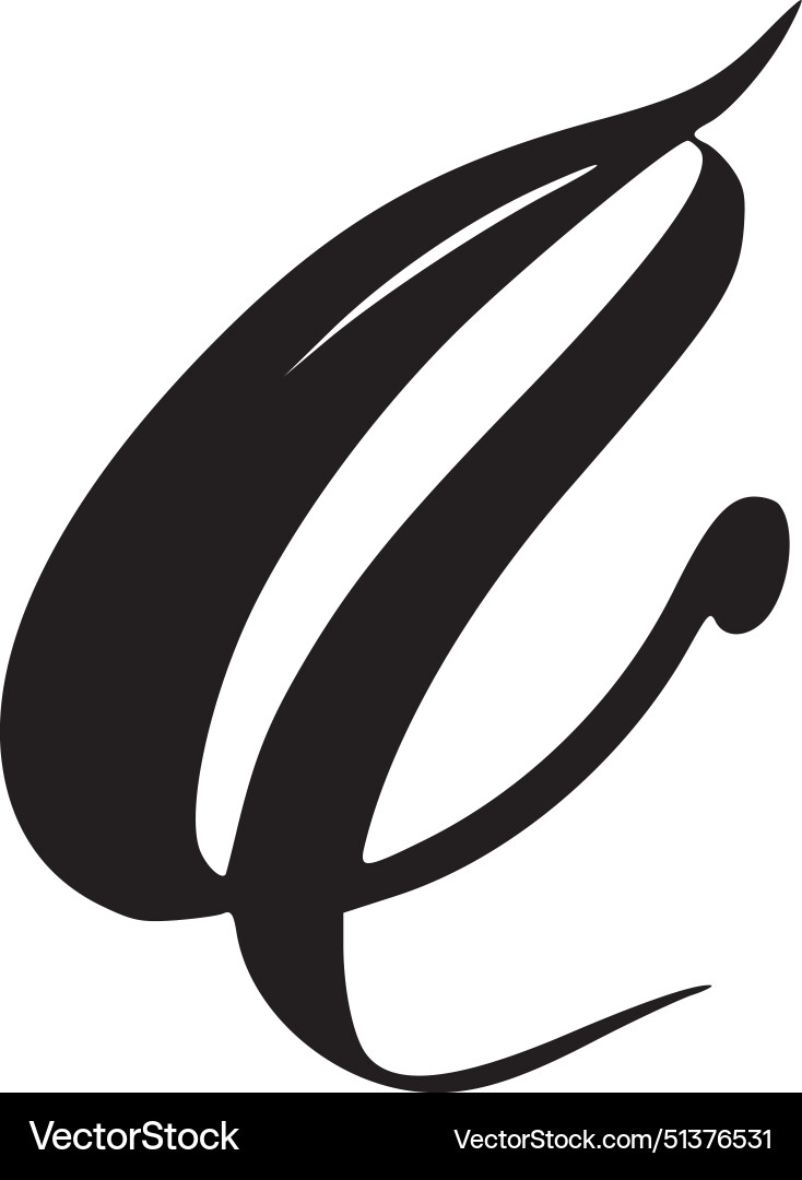 Cursive - minimalist and simple silhouette Vector Image