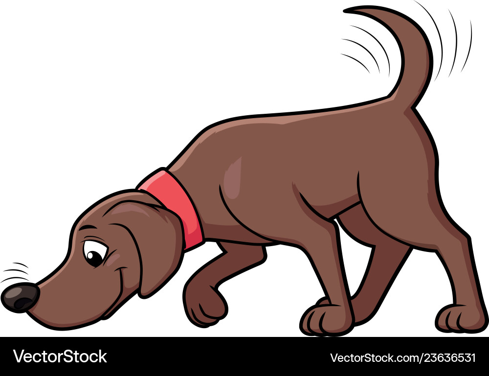 Cute Dog Sniffing Ground Royalty Free Vector Image