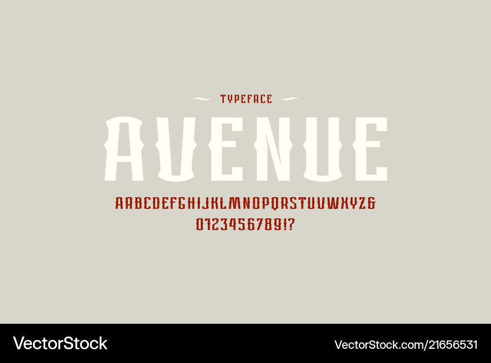 Decorative sans serif font in retro style Vector Image