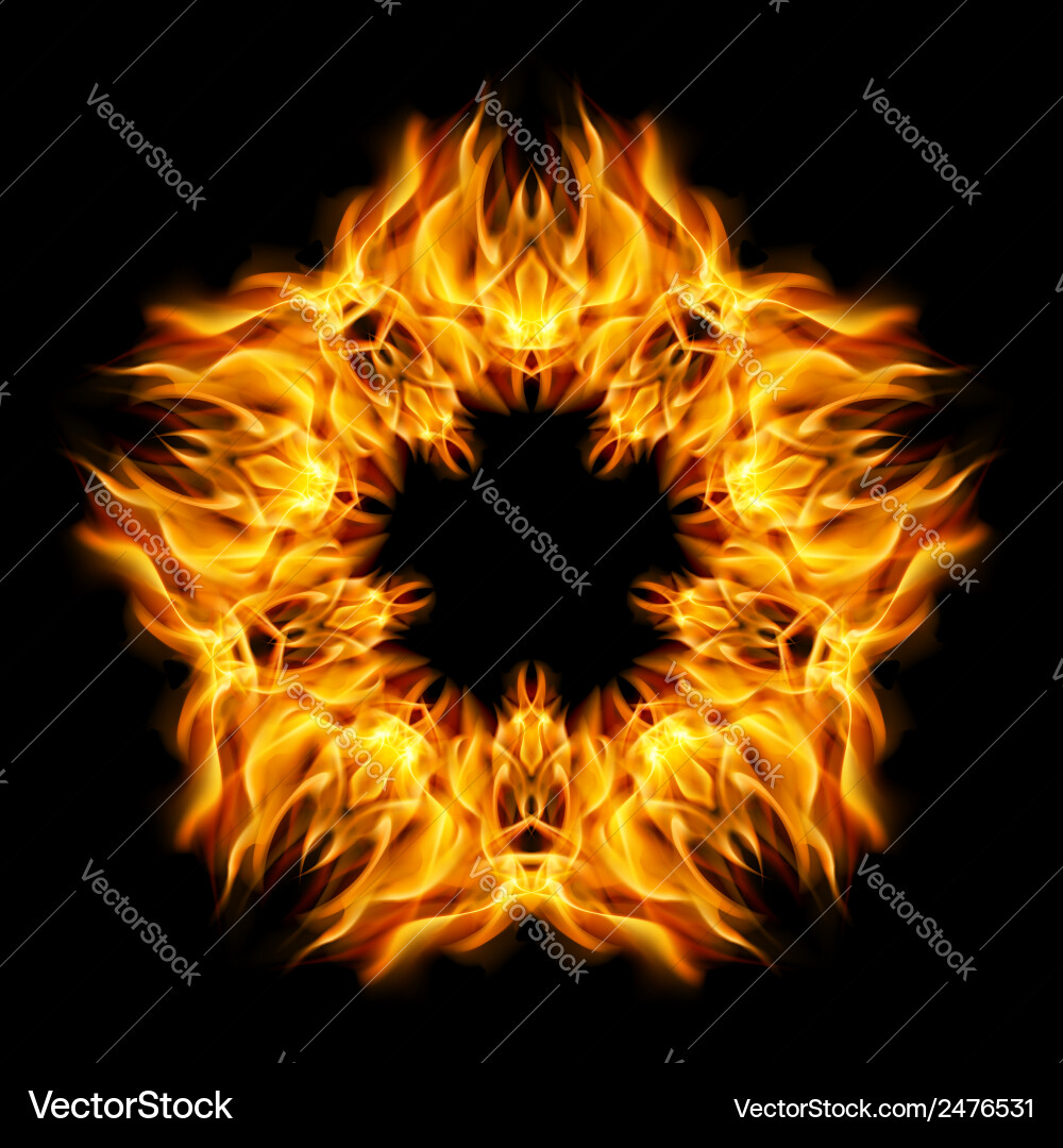 Fiery Star Flame Royalty Free Vector Image - VectorStock