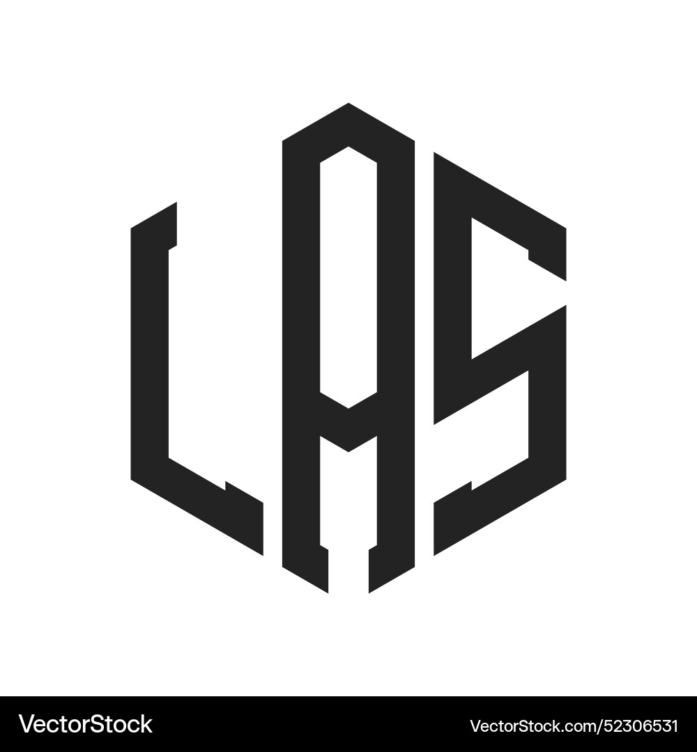 Las logo design initial letter monogram Royalty Free Vector